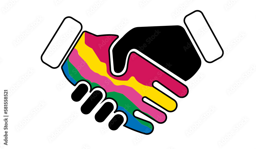 Shake Hand with Diversity Concept, Diversity hand shake icon logo ...