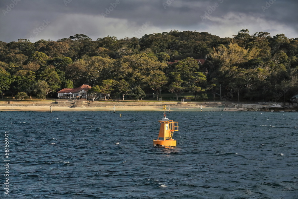 Red lateral mark buoy off Shark Bay beach afoot Nielsen Park-Federation ...