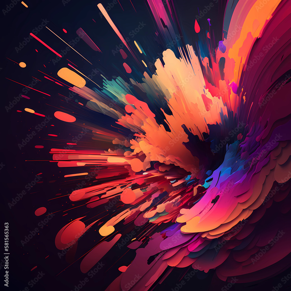 Abstract vibrant colors vibrant colors liquid acrylic paint flow on ...