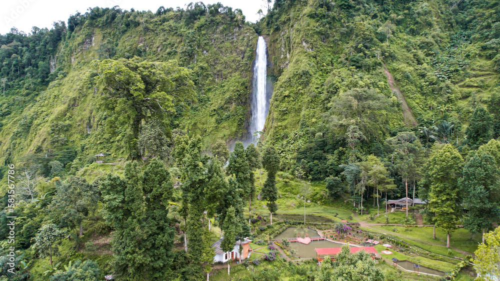 Citambur waterfall Cianjur in Indonesia. Famous tourist attractions and ...