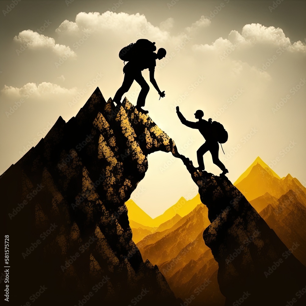 Teamwork and Adventure: Group of People Hiking Together in the ...