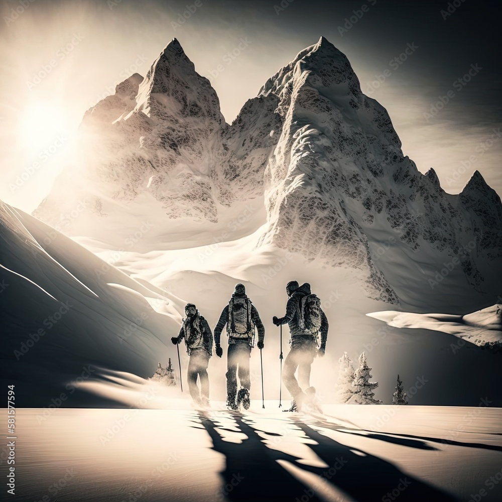 Teamwork and Adventure: Group of People Hiking Together in the ...