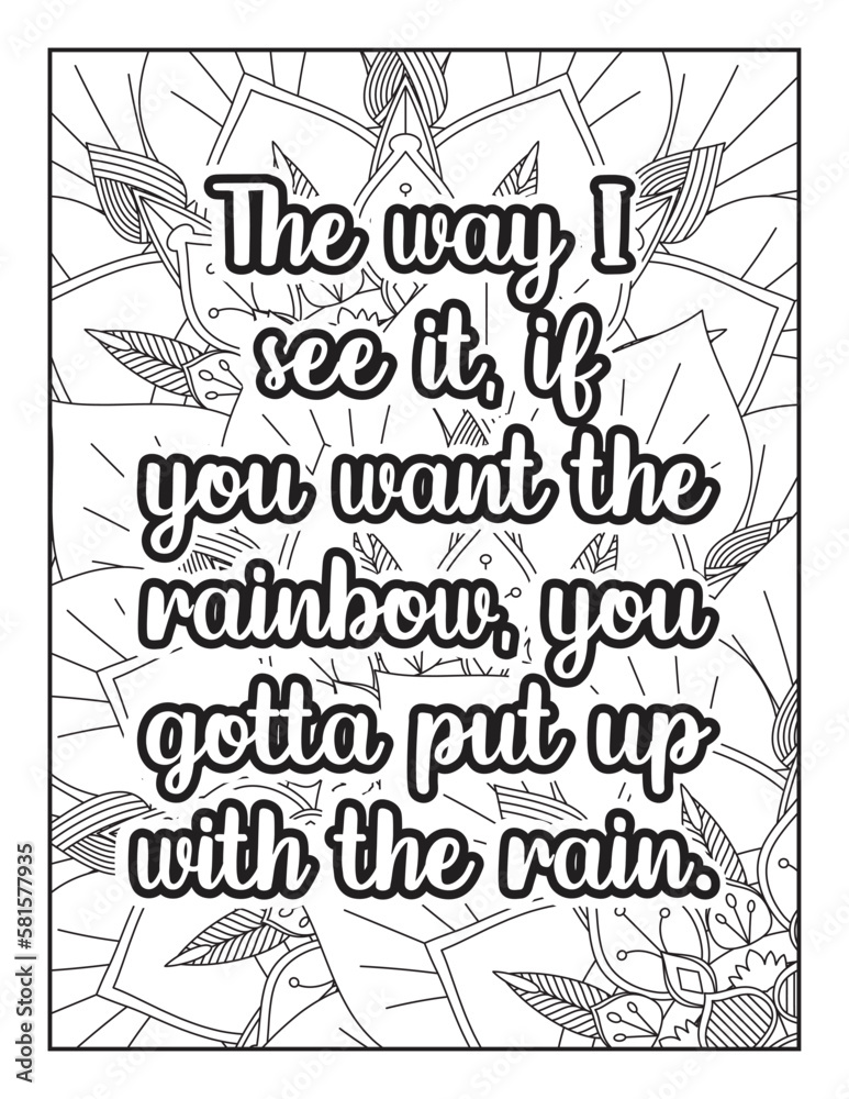 Vetor de Affirmative quotes coloring page. Positive quotes coloring ...