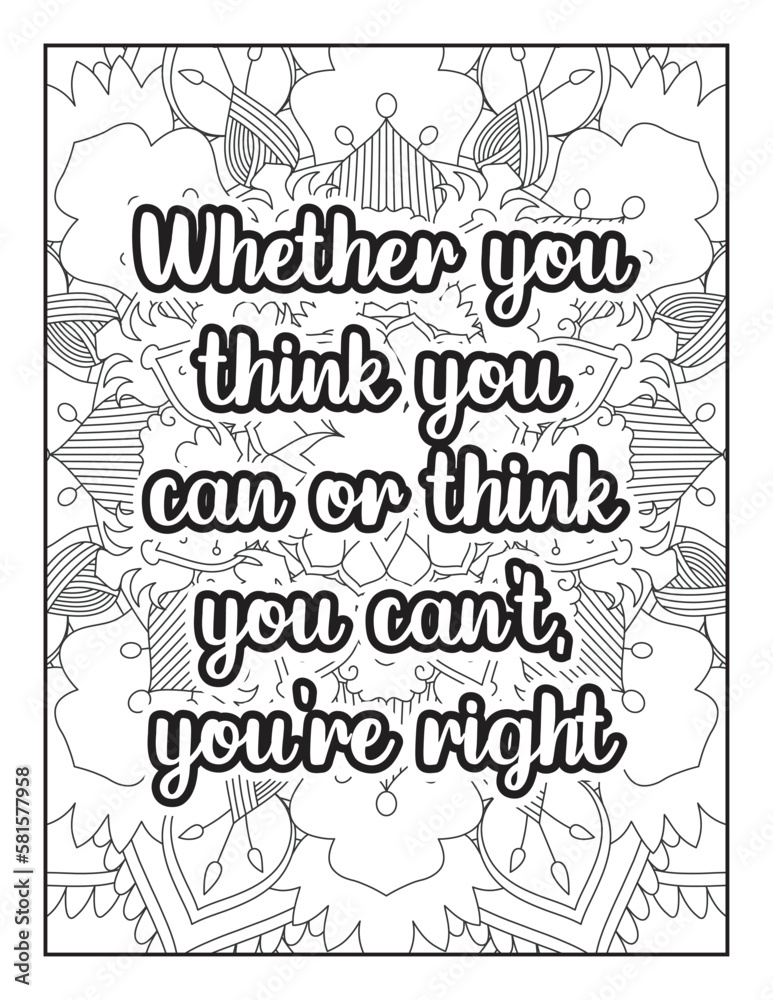 Affirmative quotes coloring page. Positive quotes coloring page ...
