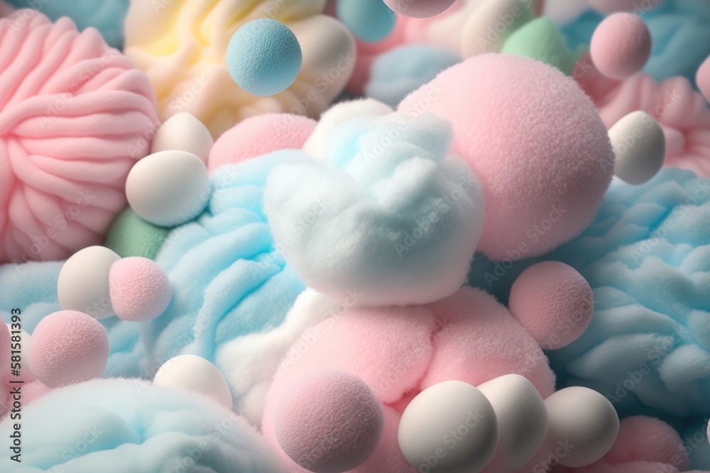 Colorful pink fluffy cotton candy background, soft color sweet ...