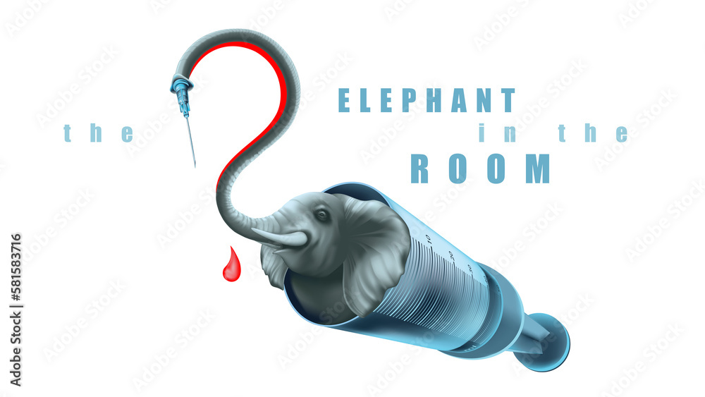 The Elephant inside Syringe - Elephant in the Room - Idiom - Metaphor ...