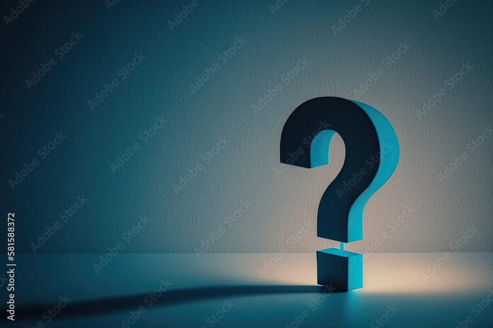 Question mark symbol for FAQ information problem. Illustration AI ...