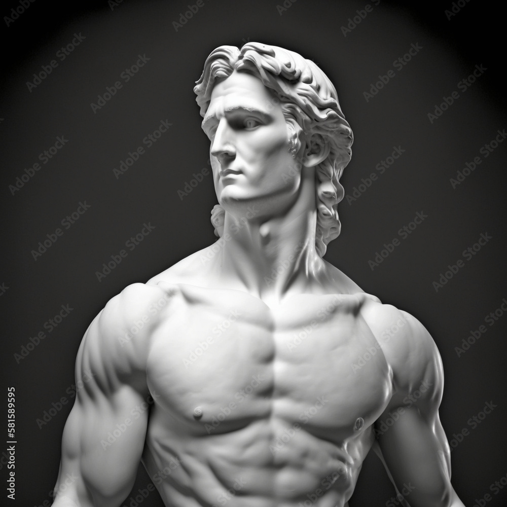 Realistic white Stone statue of ancient greek gods, generative AI Stock ...