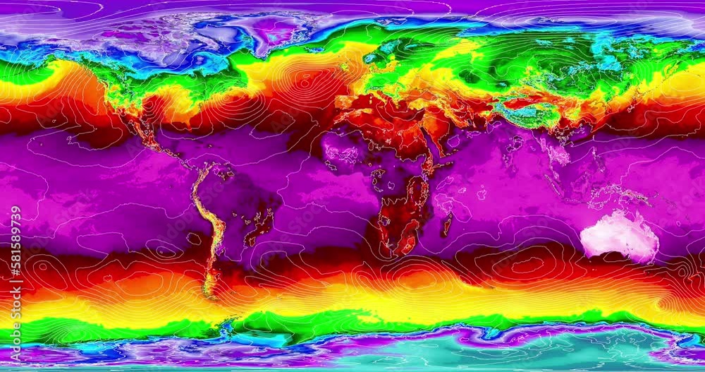 The world map centered on the Atlantic Ocean is color-coded ...