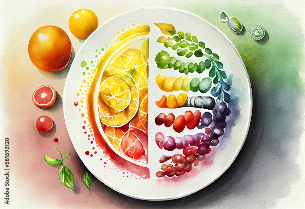 Watercolor Illustration of a Dna Food And Genetically Modified Foods ...