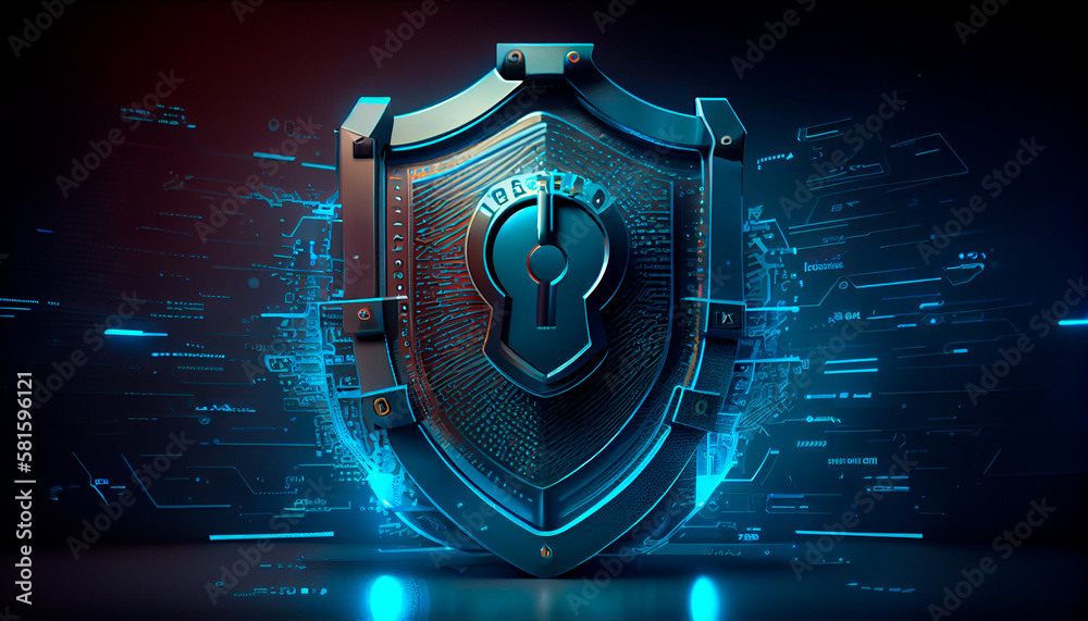 Wallpaper Illustration and background of cyber security data protection ...