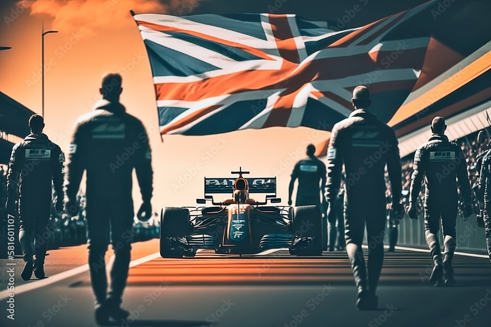 F1 Formula One Teams Arriving at Silverstone Circuit Stock Illustration ...