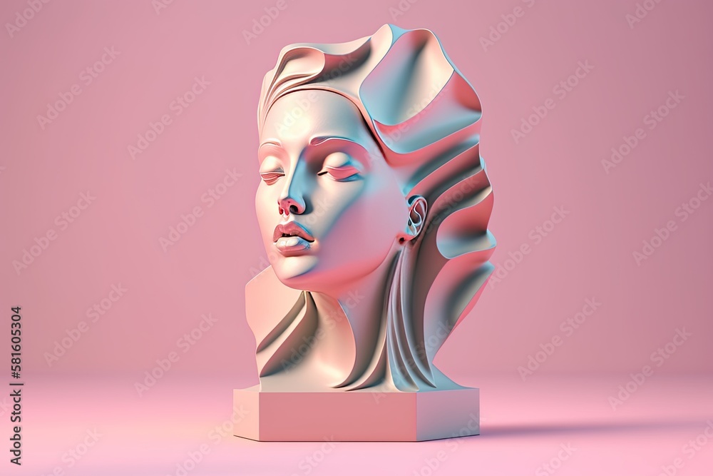Modern abstract woman's head sculpture design. Generative AI. Stock ...