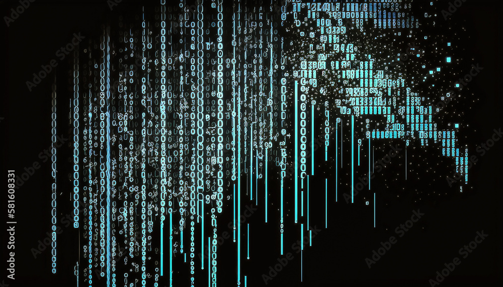 Bit Data Computer Data On Screen Binary Code Systematic Line Of Data And Random Bits Of 6589