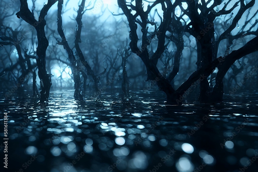 Demonic water ghosts bearing crosses Generative AI Stock Illustration ...