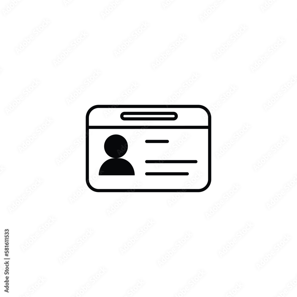 car driver, driving license, id card thin line icon. Linear vector ...