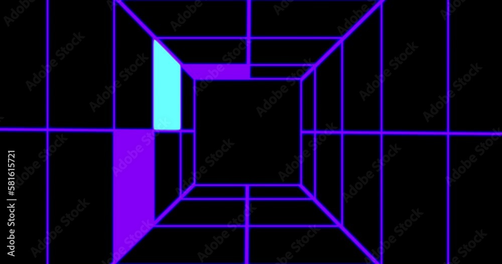 Vidéo Stock Abstract space futuristic 3D corridor or tunnel on black ...