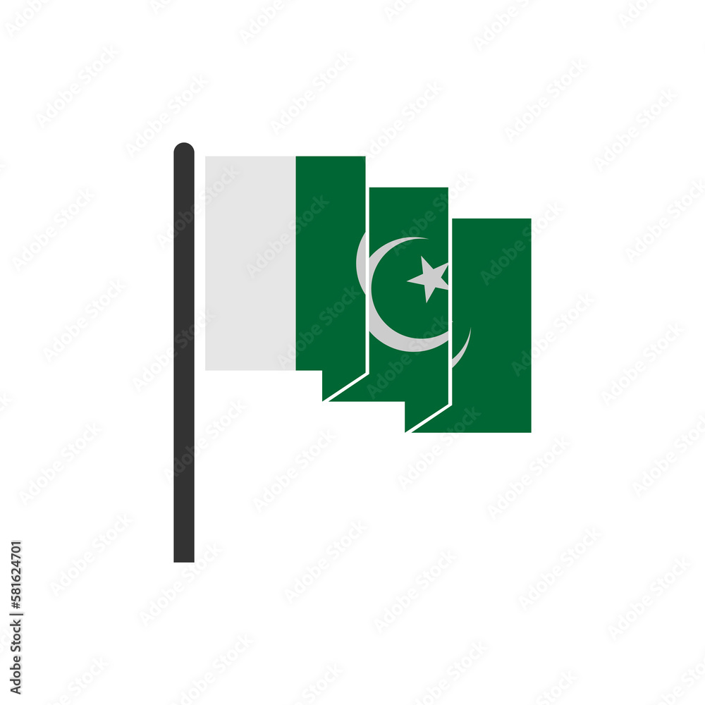 Pakistan flags icon set, Pakistan independence day icon set sign vector ...