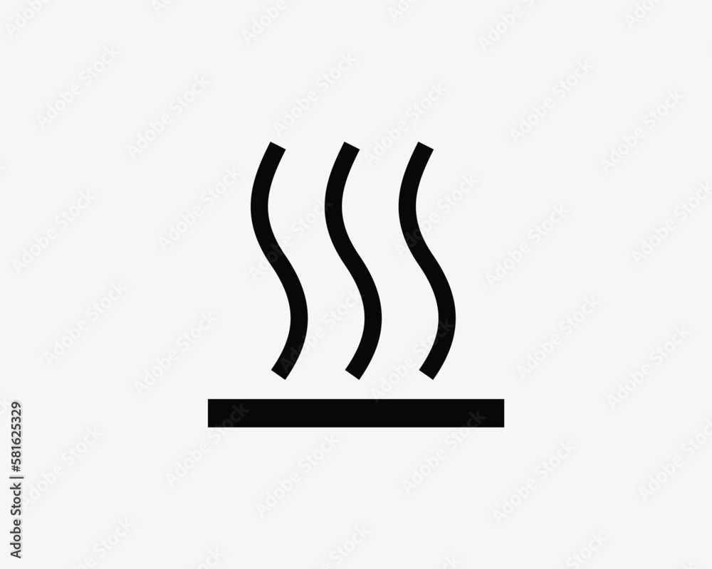 Hot Surface Icon Heat Steam Burn Warning Hazard Caution Danger Vector ...