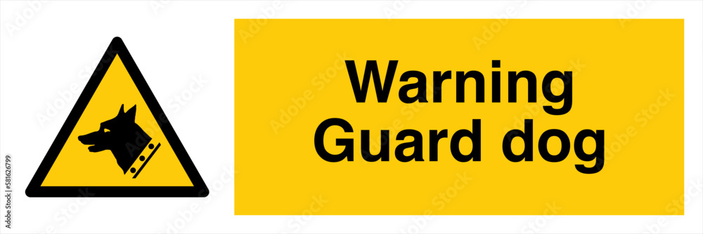 Safety Sign Marking Label Symbol Pictogram Standards Warning Guard dog ...
