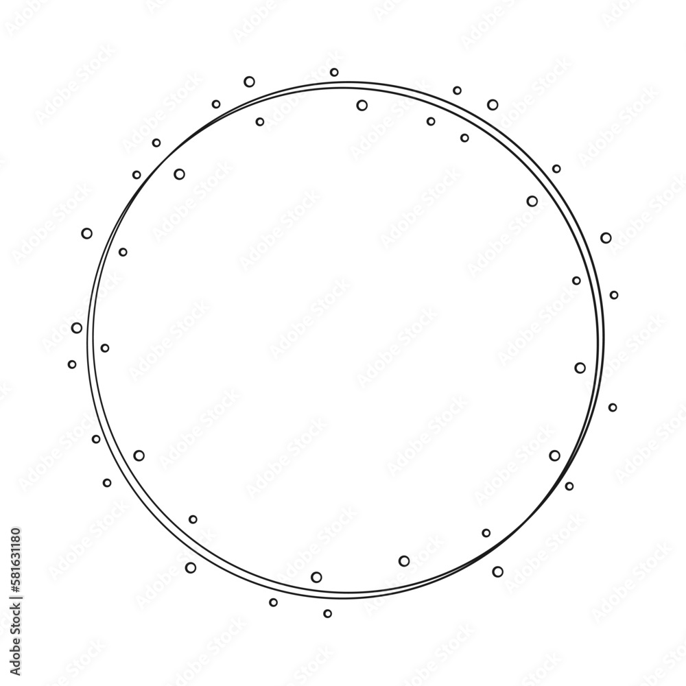 Simple round geometric frame border. Vector modern design template for ...