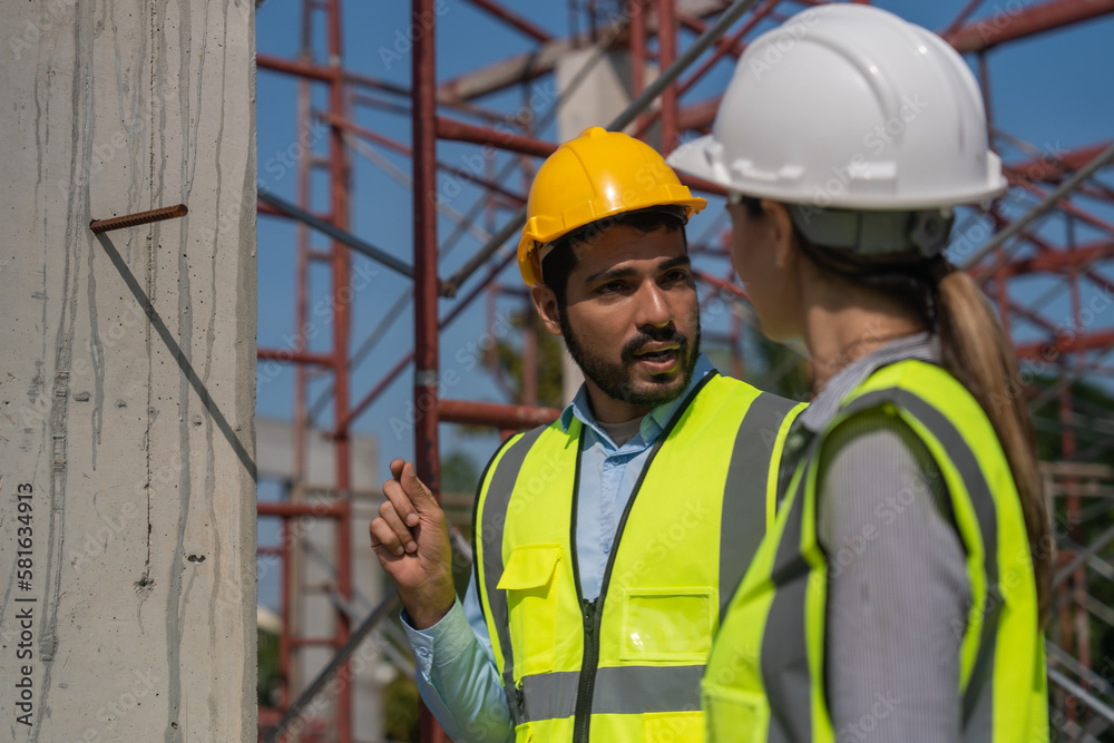 Diverse team of experts Inspect construction sites for commercial and ...