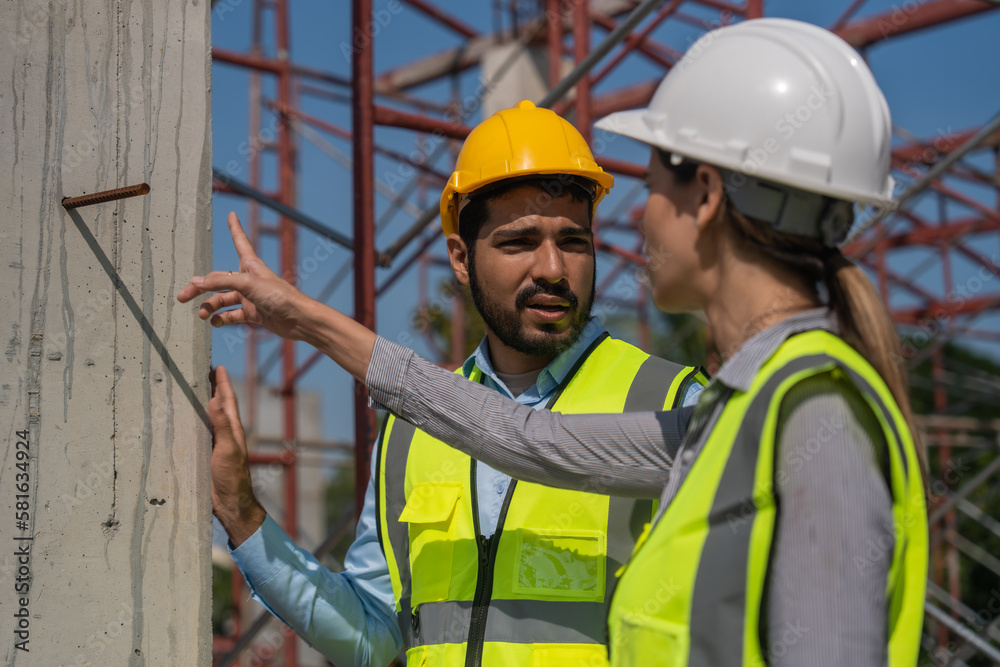 Diverse team of experts Inspect construction sites for commercial and ...