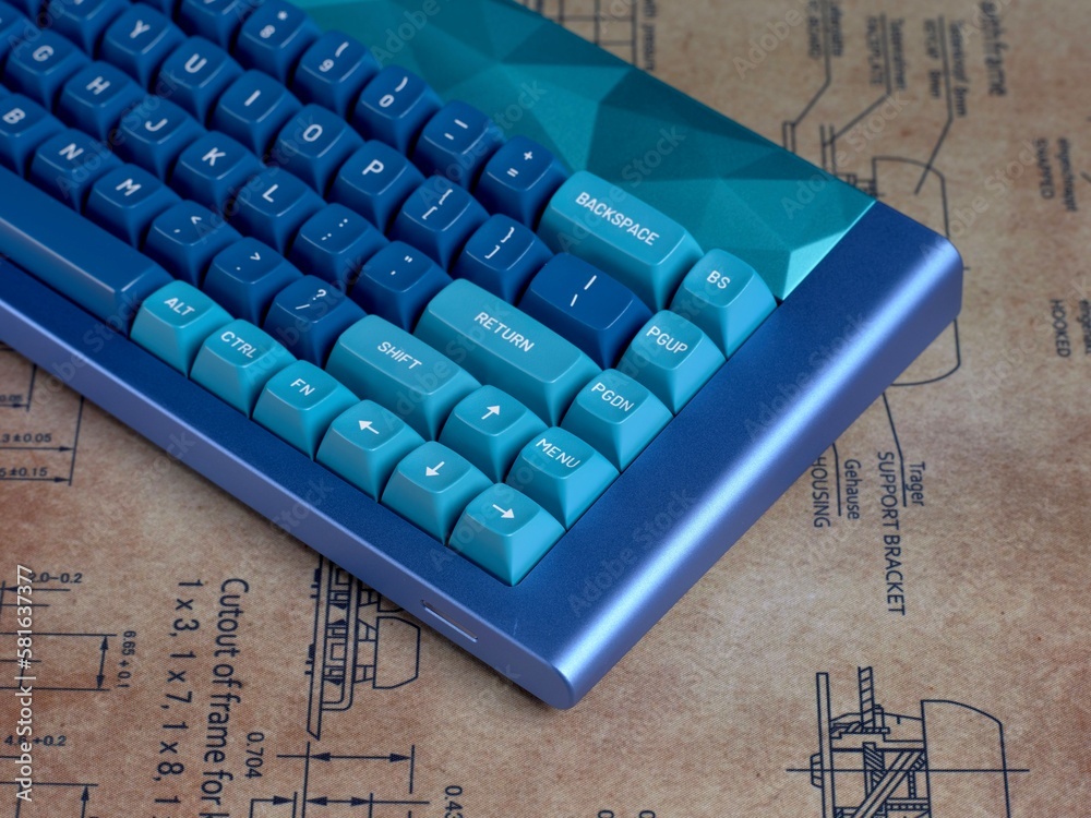 Modern mechanical keyboard with vintage inspired design Stock Photo ...