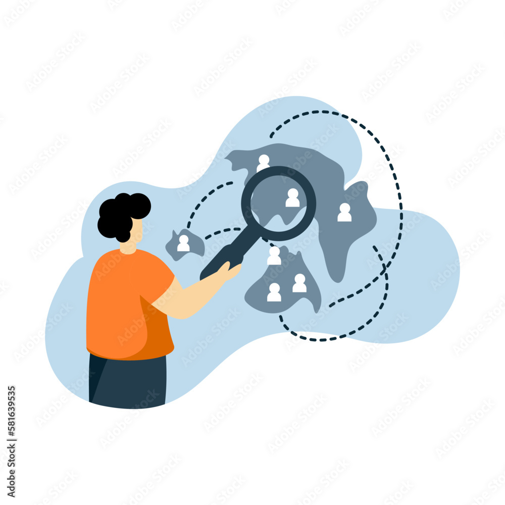 Social Network Analysis Map Flat Illustration Suitable For Social 6932