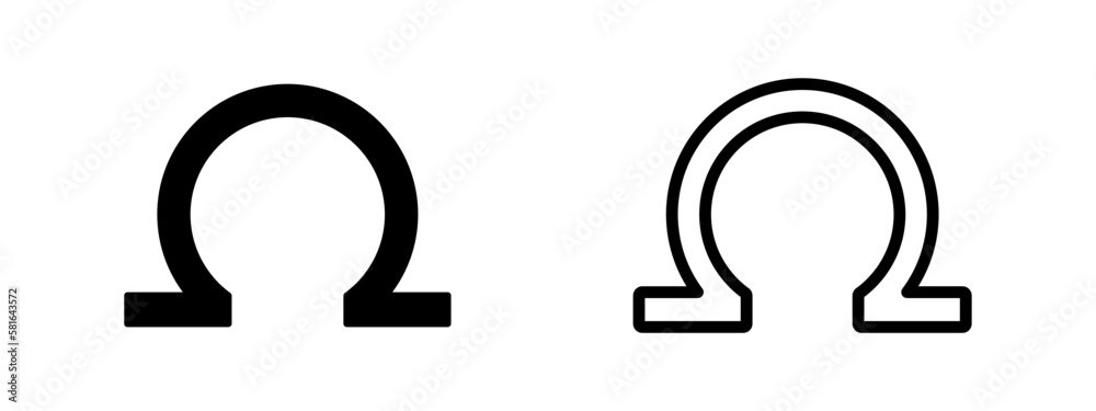 Omega vector icons set Stock Vector | Adobe Stock