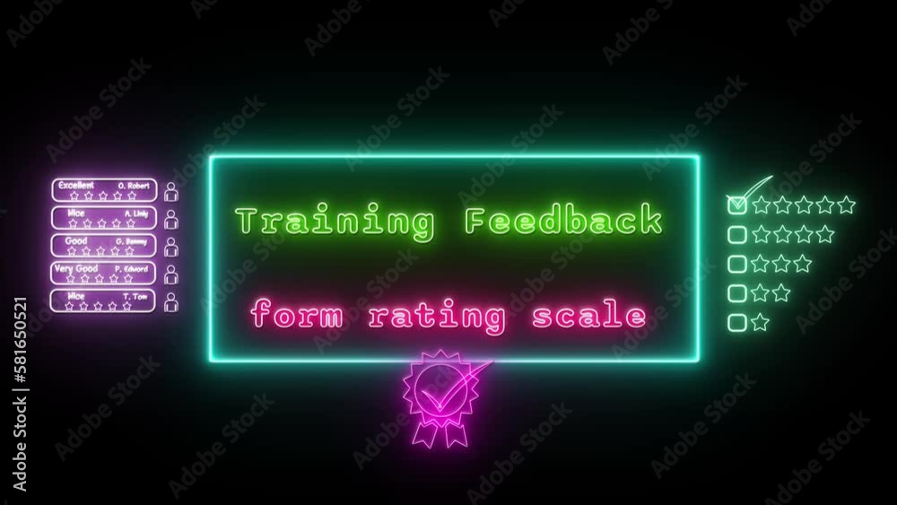 training feedback form rating scale Neon green-pink Fluorescent Text ...