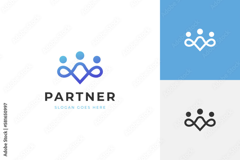 people community logo icon design with Creative three people graphic ...