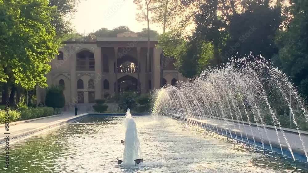 Persian garden in Isfahan Esfahan has historical houses traditional ...