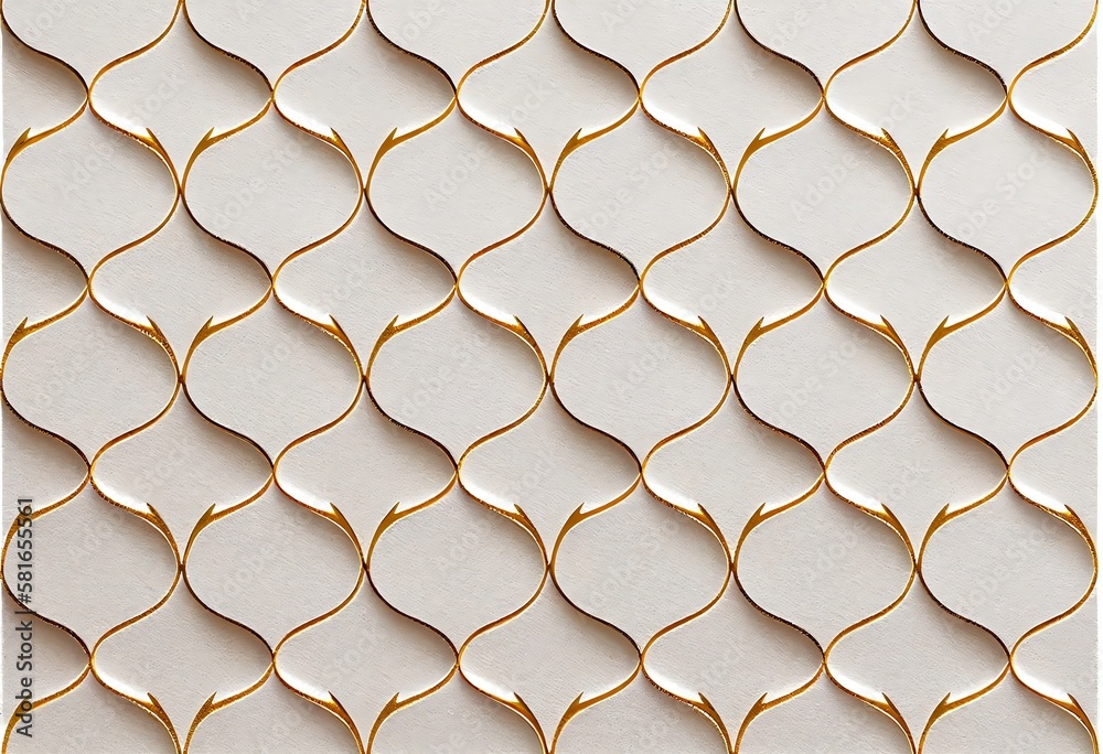 classic ornament, seamless deisgn, minimalist, white and gold colors ...