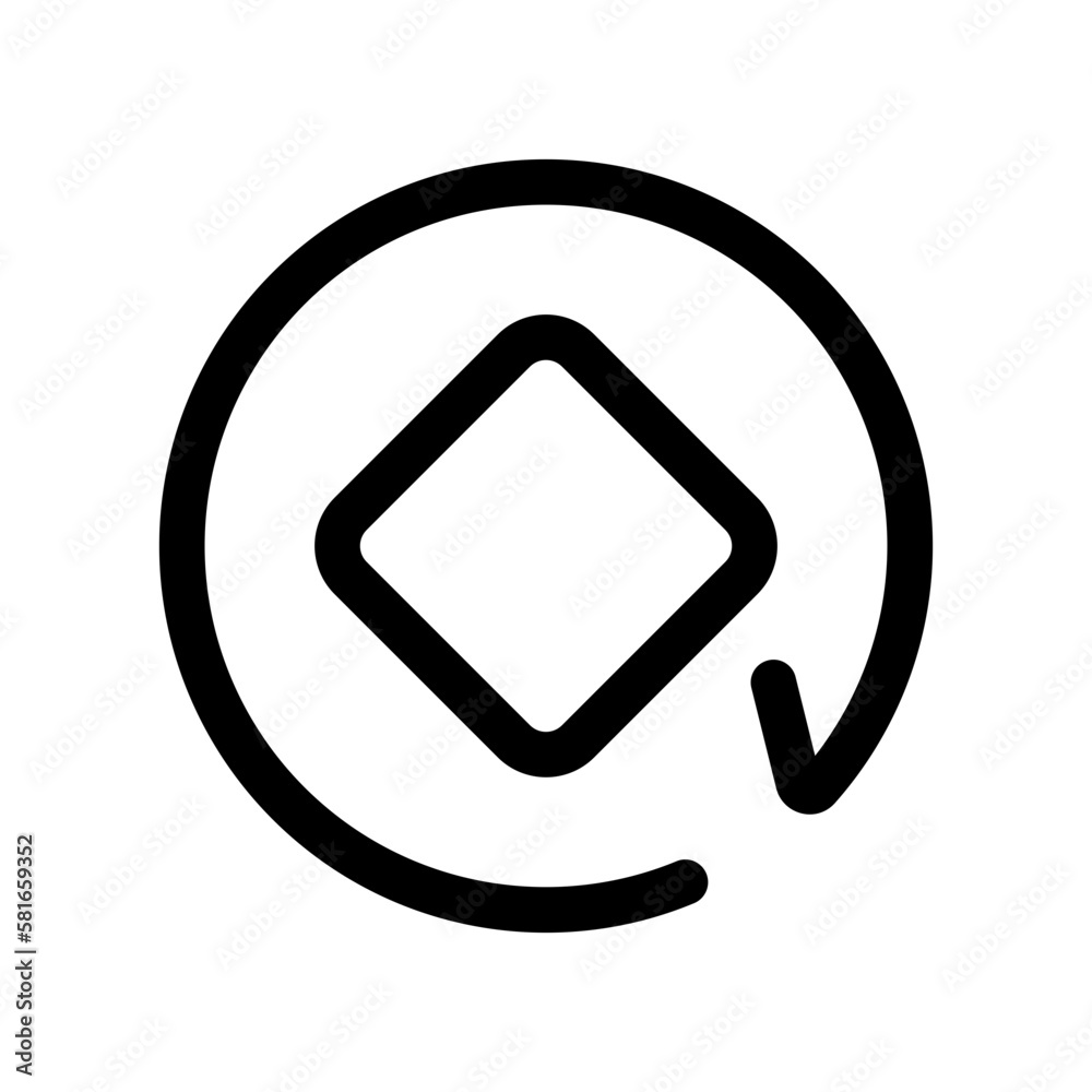 Editable rotate object vector icon. Part of a big icon set family ...
