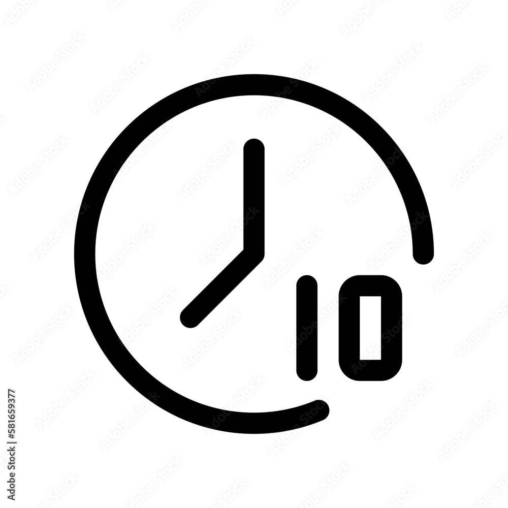 Editable countdown timer 10 seconds vector icon. Part of a big icon set family. Perfect for web ...