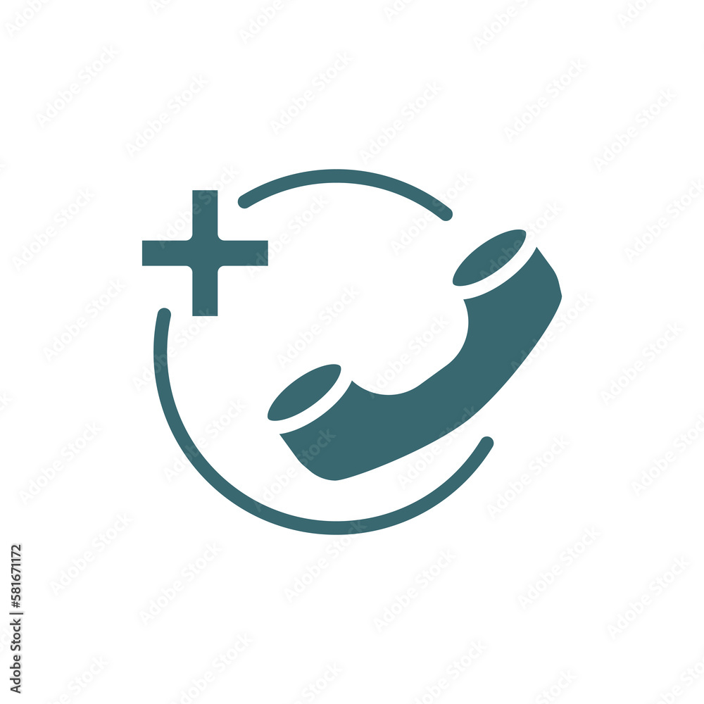 Vecteur Stock hospital phone icon. Filled hospital phone icon from ...