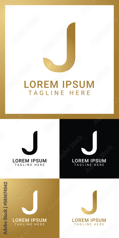 Letter j logo illustration template design vector modern and minimal ...