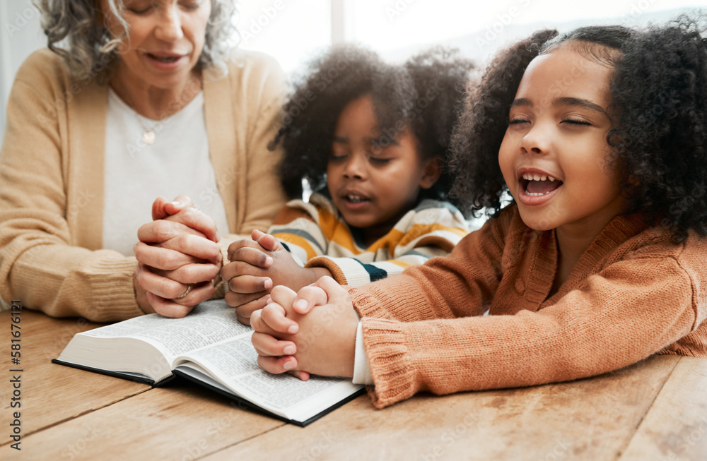 Woman Reading Bible To Child