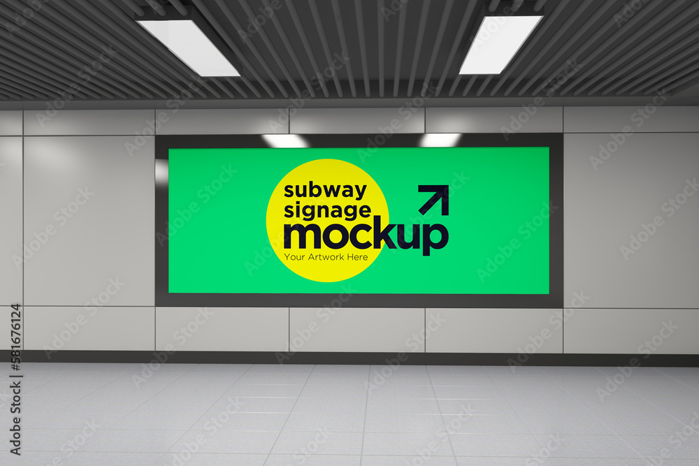 Subway Signs, Poster, Billboard Mockup Stock Illustration | Adobe Stock
