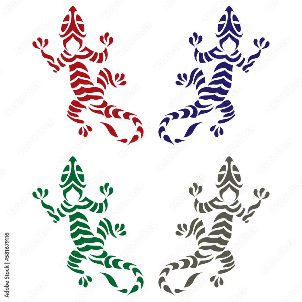 Lizard Tribal Tattoo Vector Illustration Stock Vector | Adobe Stock