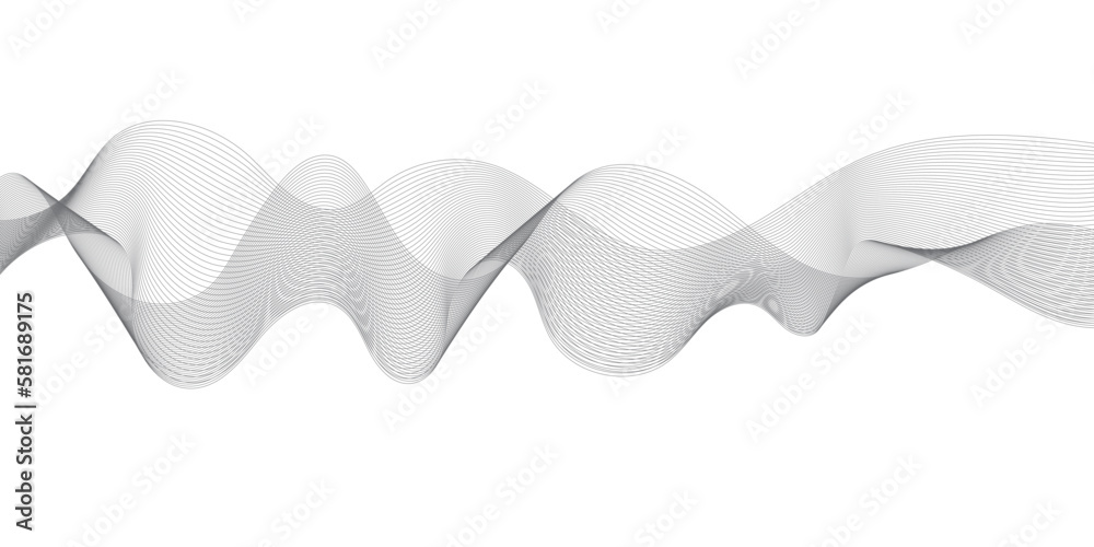 Abstract wave lines on transparent background with white smooth element ...