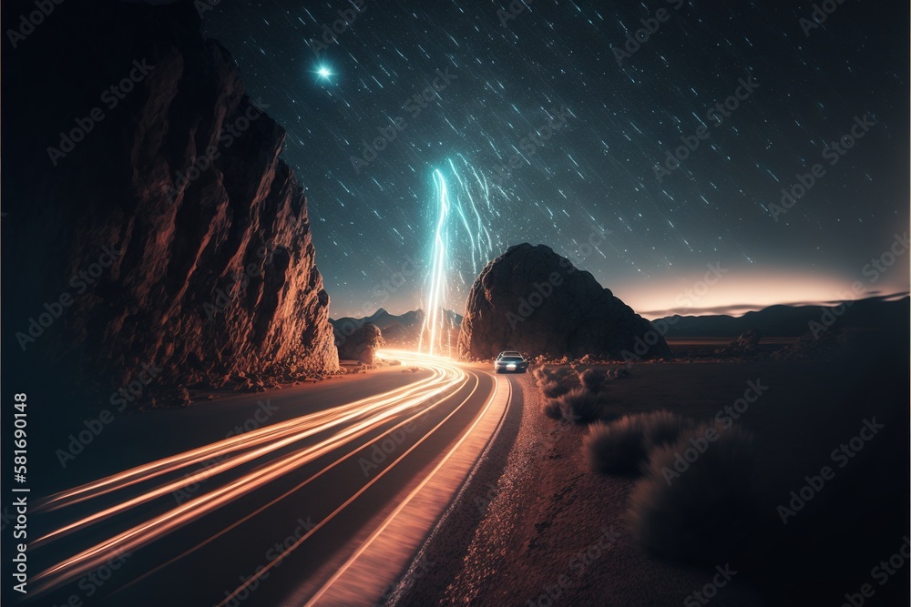 Beautiful light trail photography of a magical bioluminescence meteor ...