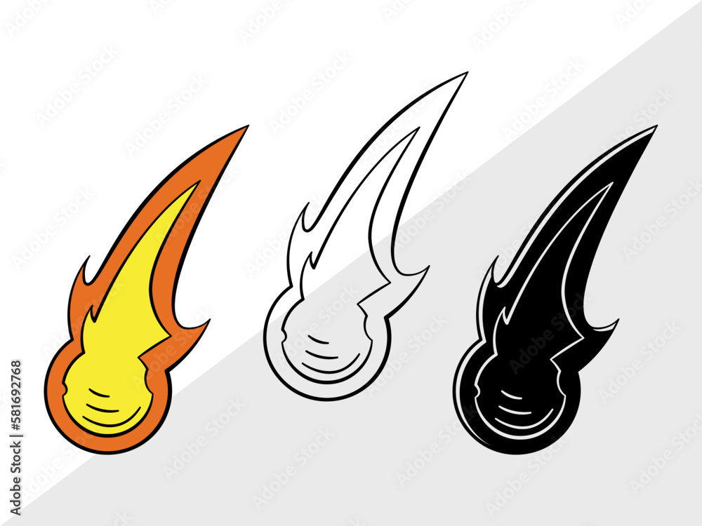 Comet SVG, Comet Clipart, Asteroid Svg, Comet Icon Svg, Space Svg ...