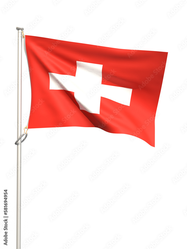 Foto de switzerland flag object waving country national swiss red color ...