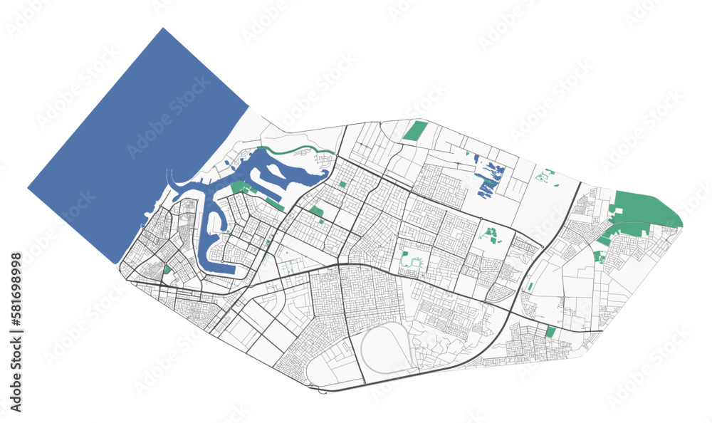 Vetor de Ajman map, administrative territory of the city. UAE capital ...