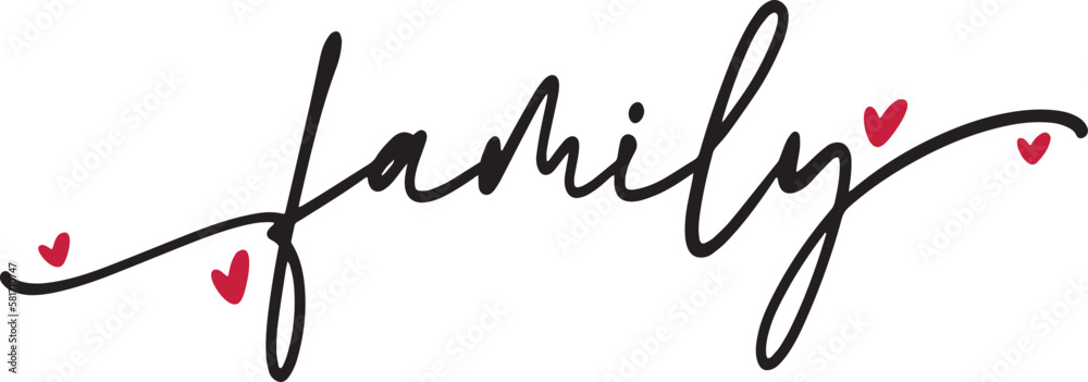 Family calligraphy. Hand drawn lettering phrase, Calligraphy t shirt ...