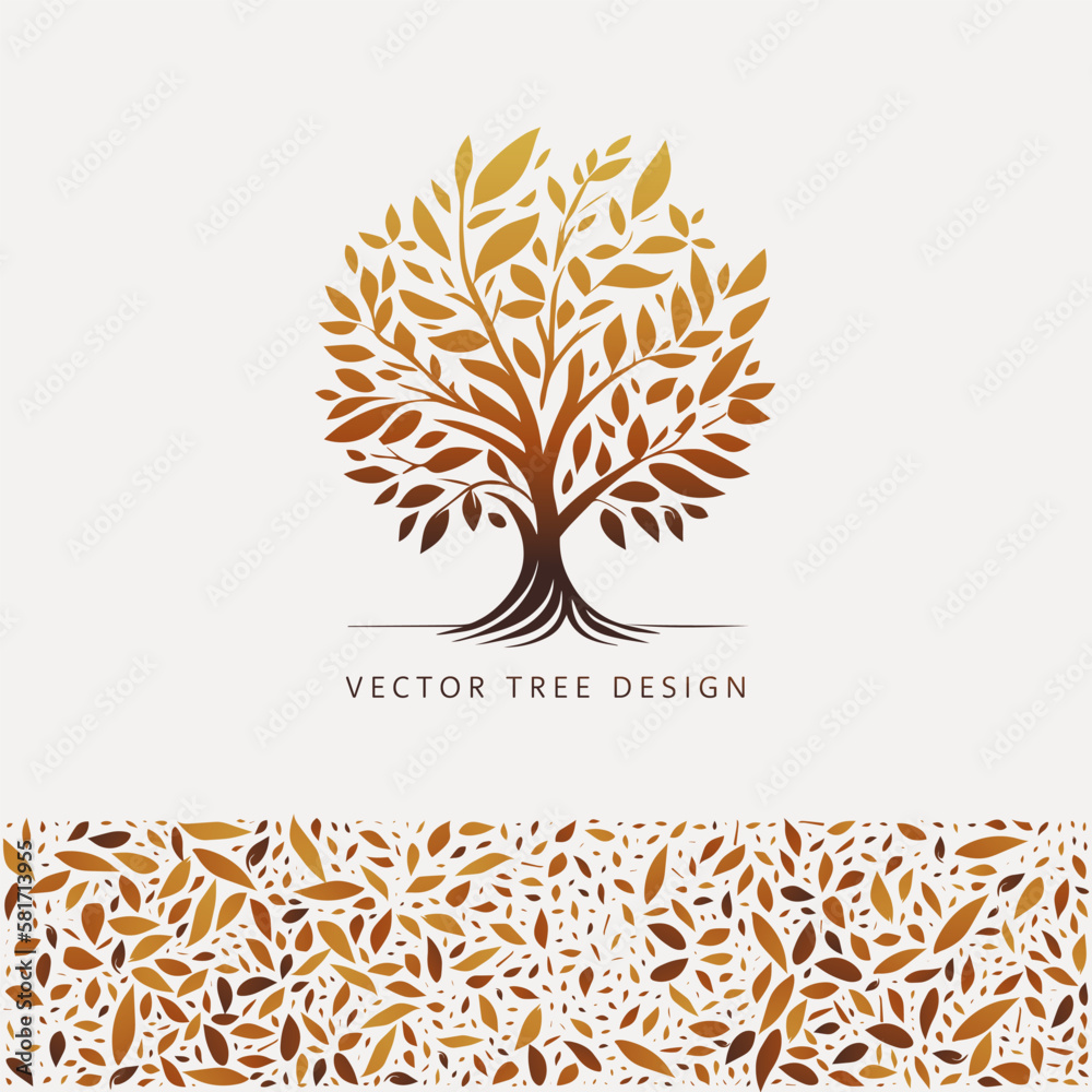 Tree emblem on a white background. Modern illustration. Isolated vector ...