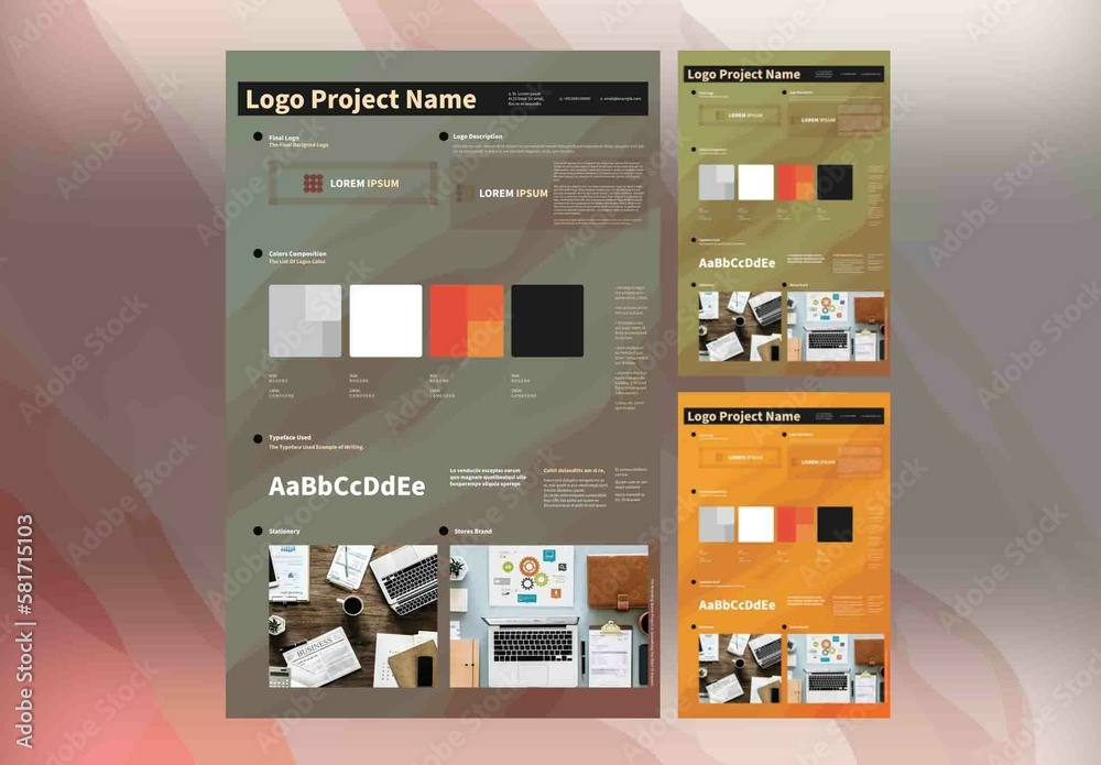 Modern Brand Guideline Project Poster Stock Template | Adobe Stock