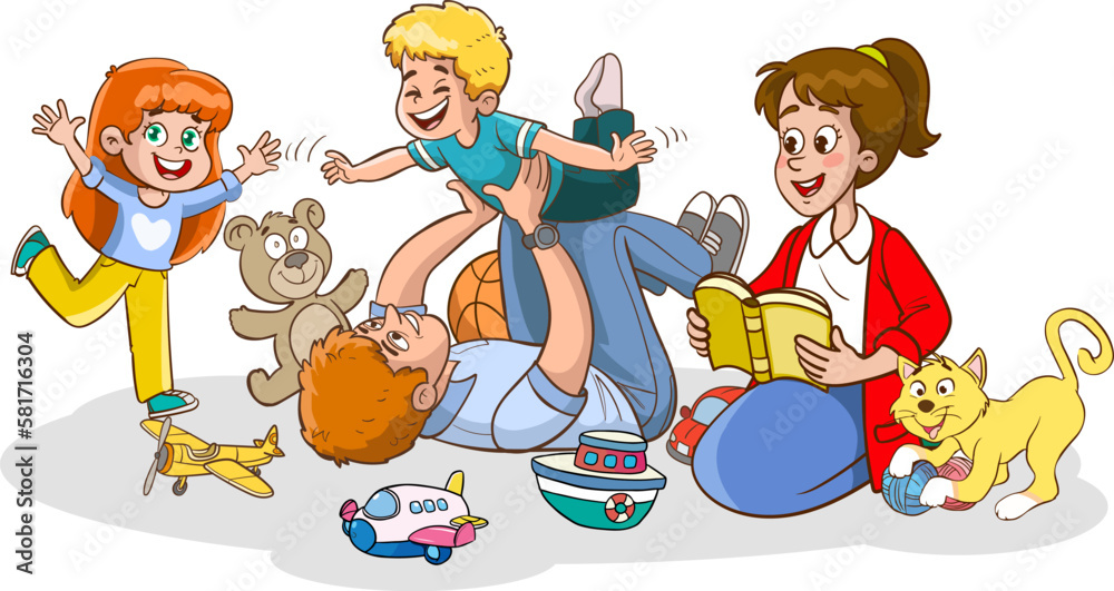Family Having Fun Clipart